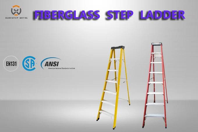 Heavy Duty Insulating Fiberglass FRP Step Ladder for Fiber Optic ...