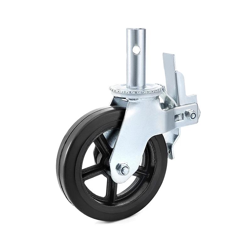 6/8 INCH Heavy Duty Scaffolding Caster Wheel Solid Rubber Wheel ...