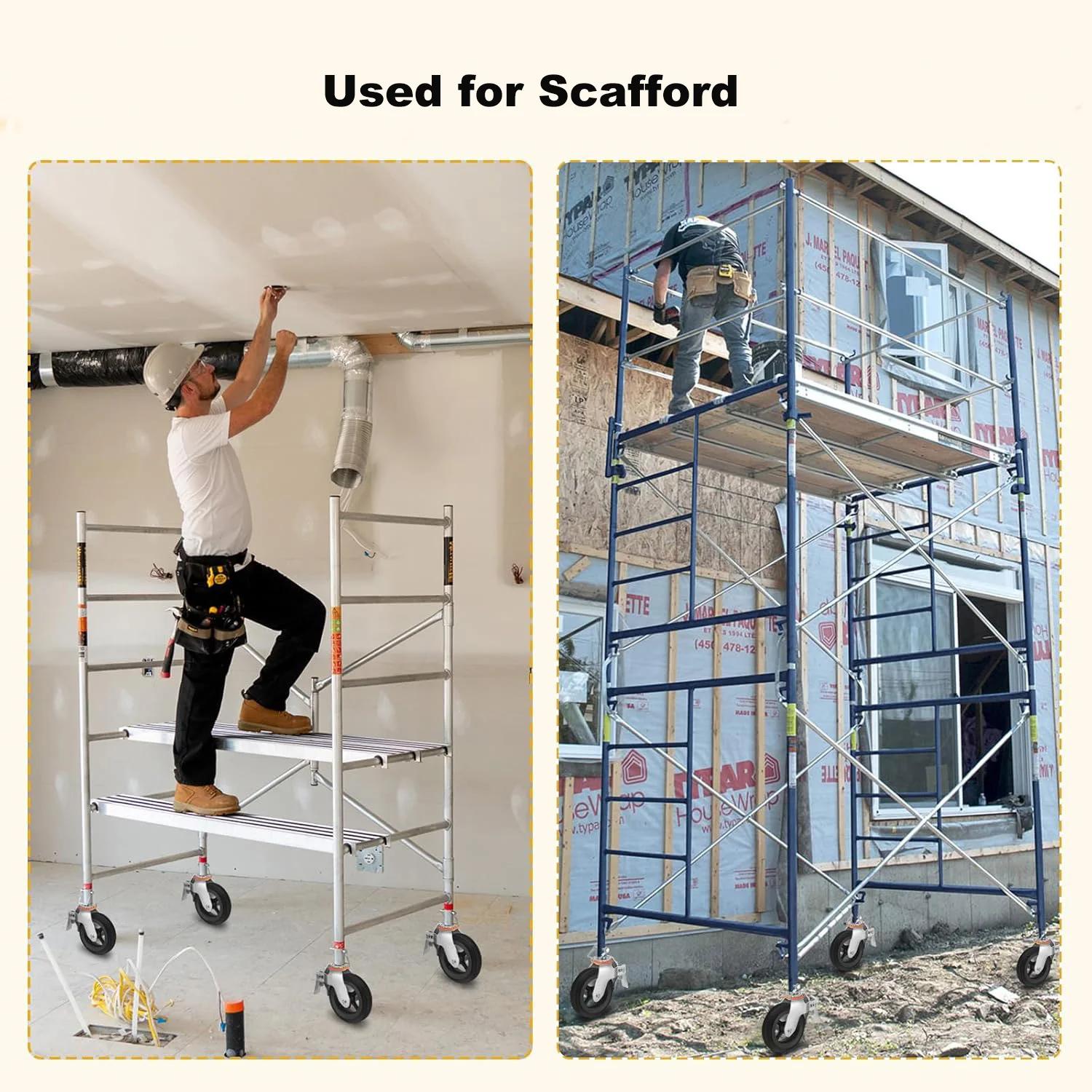 6/8 INCH Heavy Duty Scaffolding Caster Wheel Solid Rubber Wheel ...